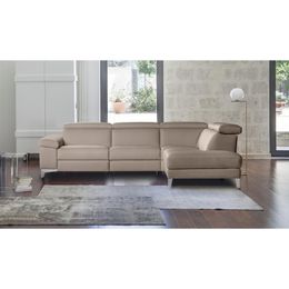 Calia italia Ecksofa &raquo;Nove, mit erstklassigen Sitzkomfort und Komfortfunktion&laquo; L-Form, mit hochwertigem Lederbezug grau B/H/T: 291cm x 80cm x 236cm, 