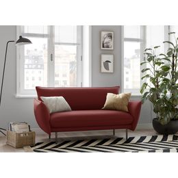 OTTO home 2-Sitzer &raquo;Stine&laquo; Besonderes Design durch Kissenoptik und Keder rot Struktur (100% Polyester);Struktur weich (85% Polyester/15% Nylon);