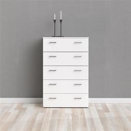 Home Affaire Sideboard &raquo;Space Kommode, Aufbewahrung, Schubladenschrank&laquo; 5 Schubladen, viel Stauraum, Breite 74 cm, H&ouml;he 115 cm wei&szlig; Holzwerkstoff B/H/