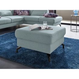 Sit & More sit&more Hocker &raquo;Percy&laquo; Fu&szlig;h&ouml;he 12 cm, wahlweise mit unterschiedlichen Fu&szlig;farben blau B/H/T: 72cm x 43cm x 72cm, Feinstruktur,mit schwarzem Nickelfu&szlig;