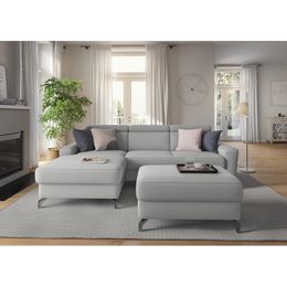 Sit & More sit&more Ecksofa &raquo;Scarlett L-Form&laquo; inklusive Kopfteilverstellung, optional Schlaffunktion & Bettkasten grau B/H/T: 258cm x 172cm, Chenille, Recamiere 