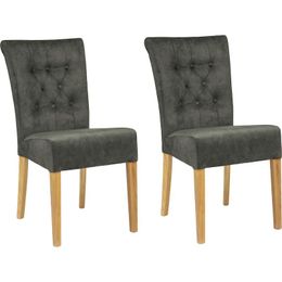 Home Affaire Polsterstuhl &raquo;Queen&laquo; (Set) 2 Stk.Esszimmerstuhl mit Knopfheftung, 2er, 4er oder 6er-Set gr&uuml;n 100% Polyester B/H/T: 46cm x 93cm x 64cm, 2 