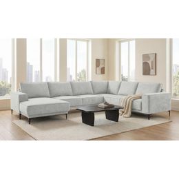 OTTO home Wohnlandschaft &raquo;OLAND Boucl&eacute; U-Form, XXL, B: 342 cm, Skandi-Design&laquo; Skandi-Design in Struktur, Flachgewebe, Luxus-Microfaser, Boucle beige 