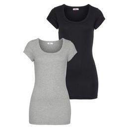 Flashlights T-Shirt in grau-meliert, schwarz | Gr.: 52/54