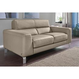 Calia italia 2,5-Sitzer &raquo;Simon, hoher Sitzkomfort, modern und elegant, italienisches Designsofa&laquo; in zwei Lederqualit&auml;ten beige Leder SORRENTO - 100% 