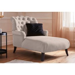 Home Affaire Loveseat &raquo;Amiens Sessel Loungesessel&laquo; mit wundersch&ouml;ner Knopfheftung im R&uuml;cken beige Struktur fein (100% Polyester);Samtoptik (100% 