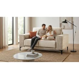 OTTO home 2-Sitzer &raquo;OLAND Chenille, Sofa, B: 164 cm, Skandi-Design&laquo; 164 cm, Wellenunterfederung, Skandi-Design, Metallf&uuml;&szlig;e grau 100% Polyester B/H/T: 