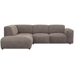 FLEXLUX Ecksofa &raquo;Lucera, super bequem durch hochwertigen Sitzaufbau mit Kaltschaum&laquo; modern & anschmiegsam, L-Form, Designsofa braun 85% Polyester/15%