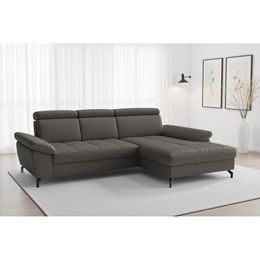 Sit & More sit&more Ecksofa &raquo;Vanity L-Form, B: 264 cm, Leder&laquo; Inkl.Sitz-,Kopf-und Armteilverstellung grau B/H/T: 264cm x 84cm x 181cm, NaturLEDER , Recamiere 