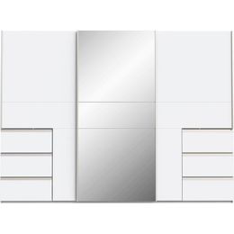 FORTE Schwebet&uuml;renschrank mit 3 Schubladen wei&szlig; Holzwerkstoff wei&szlig;, B/H/T: 269,7cm x 200,5cm x 61cm