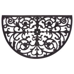 Hanse Home Fu&szlig;matte &raquo;Ornaments, T&uuml;rmatte&laquo; halbrund 10 mm H&ouml;he Gummi, Schmutzfangmatte, Outdoor, Rutschfest, Innen, Gummimatte schwarz Gummi B : 45cm 1