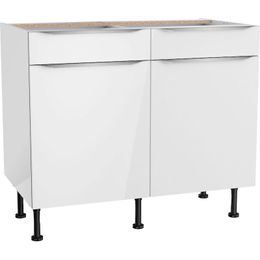 KOCHSTATION Unterschrank &raquo;KS-Aken&laquo; wei&szlig; wei&szlig;, B/H/T: 100cm x 87cm x 58,4cm