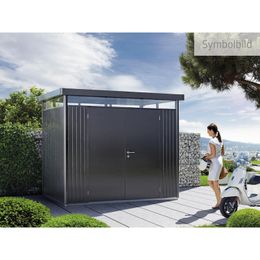 BioHort Ger&auml;tehaus &raquo;HighLine Gr. H5&laquo; quarzgrau-metallic grau Stahlblech Einheitsgr&ouml;&szlig;e