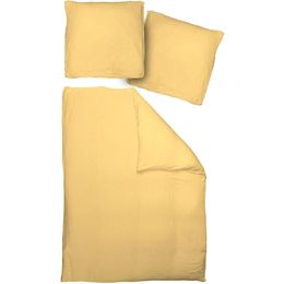 Adam Bettw&auml;sche &raquo;Uni Collection light&laquo; 2 Stk. aus 100 % Bio-Baumwolle, 2 teilig - Bettw&auml;sche Set gelb Renforc&eacute;, Obermaterial: 100% Baumwolle B/L: 135cm x 