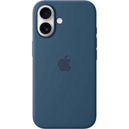 Apple Smartphone-H&uuml;lle &raquo;iPhone 16 Silikon Case mit MagSafe&laquo; Smartphones 15,5 cm (6,1 Zoll) blau Mikrofaser, Silikon Speziell f&uuml;r das iPhone 16 entwickelt, 