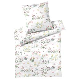 Elegante Bettw&auml;sche &raquo;Songbird&laquo; 2 Stk. angenehmes Hautgef&uuml;hl wei&szlig; Mako-Satin, Obermaterial: 100% Baumwolle B/L: 135cm x 200cm, 1 Stk., 1 Stk., Mako-Satin, B/L: 