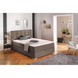 Home Affaire Boxbett &raquo;Olivet mit Bettkasten&laquo; in 4 Farben, 4 Breiten, 2 Matratzenarten, auch in &Uuml;berl&auml;nge 220 cm braun Struktur (100% Polyester), 