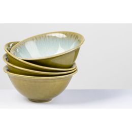 gipfelst&uuml;ck M&uuml;slischale &raquo;Flussufer&laquo; 4 Stk. aus Steinzeug Reaktivglasur, au&szlig;ergew&ouml;hnlicher, visueller Farbverlauf, &Oslash; 15 cm bunt Steinzeug &Oslash; 15cm