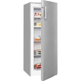 Exquisit Gefrierschrank &raquo;GS231-NF-H-040Cinoxlook&laquo; 143 cm hoch 54 cm breit 4*-Gefrierschrank No Frost mit LED-Anzeige & praktischem Griff silber 