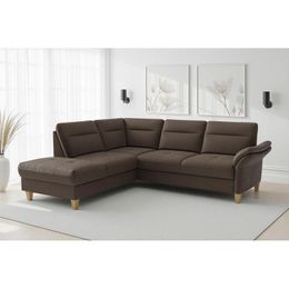 Sit & More sit&more Ecksofa &raquo;Pamela, B: 218 cm, L-Form, wahlweise mit Schlaffunktion und Bettkasten&laquo; mit Federkern beige 100% Polyester B/H/T: 218cm x 90cm x 