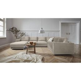 OTTO home Wohnlandschaft &raquo;Hobro U-Form&laquo; in 3 Bezugsqualit&auml;ten in vielen Farben beige Luxus-Microfaser Lederoptik (100% Polyester;Struktur grob (100% 
