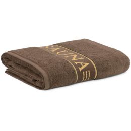 M&ouml;ve for frottana Saunatuch &raquo;M&ouml;ve&laquo; mit Saunaschriftzug auf der B&ouml;rd&uuml;re braun Walkfrottier, Obermaterial: 100% Baumwolle B/L: 80cmx200cm, 1 Stk., 