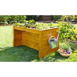 Weka Hochbeet &raquo;aus massivem nordischem Fichtenholz, farblich lasiert&laquo; unterfahrbar f&uuml;r Rollstuhlfahrer, BxTxH: 124x75x80 cm braun Massivholz B/H/T: 
