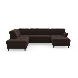 Sit & More sit&more Wohnlandschaft &raquo;Marano U-Form&laquo; inklusive Kopfteilverstellung, optional Schlaffunktion & Bettkasten braun 98% Polyester, 2% Polyamid B/H/T: 