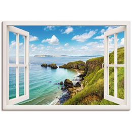 Artland Wandbild &raquo;K&uuml;stenweg in Nordirland durchs Fenster&laquo; Meer Bilder 1 Stk. tlg. als Leinwandbild, Poster in verschied. Gr&ouml;&szlig;en gr&uuml;n Leinwand B/H/T: 70cm x 