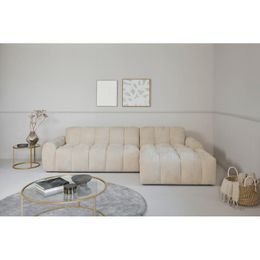 Jahnke Ecksofa &raquo;RELAX BUBBLE CORNER&laquo; Platz f&uuml;r bis zu 5 Personen,Taschenfederkernpolsterung,L-Form,B:305 cm beige B/H/T: 305cm x 76cm x 128cm, lange Ottomane