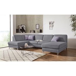 Sit & More sit&more Wohnlandschaft &raquo;Clio U-Form&laquo; wahlweise mit Schlaffunktion und Bettkasten, inklusive Federkern grau B/H/T: 319cm x 89cm x 190cm, Struktur, 
