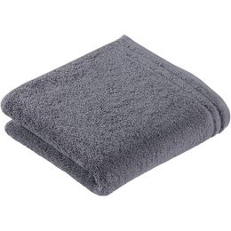 Vossen Badetuch &raquo;Calypso Feeling&laquo; mit schmaler Bord&uuml;re, aus 100% hochwerter Baumwolle, Vegan, einfarbig grau Walkfrottee, Obermaterial: 100% Baumwolle B/L: 