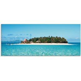 Artland Glasbild &raquo;Verbl&uuml;ffende Fiji Insel und klares Meer&laquo; Gew&auml;sser 1 Stk. tlg. in verschiedenen Gr&ouml;&szlig;en blau B/H/T: 125cm x 50cm, Glasbild Gew&auml;sser, 1 Stk.