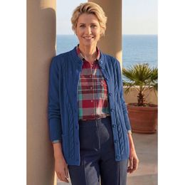 GOLDNER Cardigan mit Zopfmuster in dunkelblau | Gr.: 40