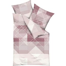 Kaeppel Bettw&auml;sche &raquo;Linear&laquo; 2 Stk. Mit grafischem Muster rot Feinbiber, Obermaterial: 100% Baumwolle B/L: 135cm x 200cm, 1 Stk., 1 Stk., Feinbiber, B/L: 80cm 