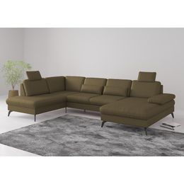 Sit & More sit&more Wohnlandschaft &raquo;Morris Jubi&laquo; wahlweise mit Armteilverstellung, Schlaffunktion & Bettkasten gr&uuml;n B/H/T: 335cm x 82cm x 212cm, NaturLEDER Stoff