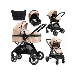Bebelissimo 3 in 1 Kinderwagen Set Kombikinderwagen - Nicea in Beige | Gr.: onesize
