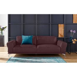 W.Schillig 2,5-Sitzer &raquo;montanaa bequem, Federkernunterfederung, elegant & edel&laquo; mit Metallf&uuml;&szlig;en in Chrom gl&auml;nzend, Breite 232 cm braun B/H/T: 232cm x 