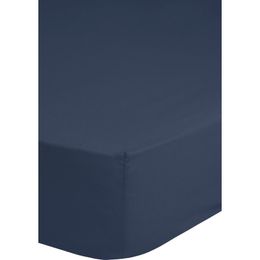 HIP Spannbettlaken &raquo; in Gr. 90x200, 140x200 oder 180x200 cm&laquo; 100% Baumwolle, Mako-Satin, Rundumgummi, bis 25 cm H&ouml;he blau Satin, Obermaterial: 100% 
