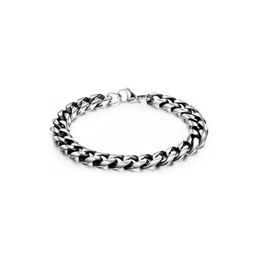 Firetti Herren Panzerarmband &raquo;Schmuck Geschenk Armschmuck Armkette Panzerkette&laquo; schwarz 22cm, Edelstahl