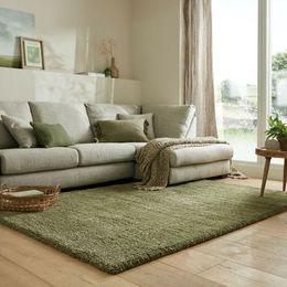 FLAIR RUGS Hochflor-Teppich &raquo;Feather&laquo; rechteckig 40 mm H&ouml;he gr&uuml;n Kunstfaser B : 200cm 1 Stk., 40mm, L: 290cm