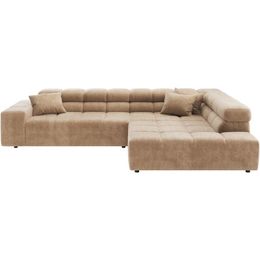 Home Affaire Ecksofa &raquo;Ancona, Ecksofa, incl. Kopfteilverstellung, Breite 319 cm, L-Form&laquo; wahlweise elektrische Sitztiefenverstellung 100% Polyester B/