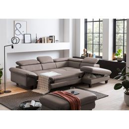 OTTO home Ecksofa &raquo;Pilot L-Form&laquo; mit Kopfteilverstellung, wahlweise mit Schlaffunktion & Bettkasten beige 100% Polyester; Feinstruktur 75000 