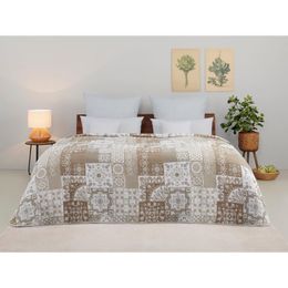 OTTO home Tagesdecke &raquo;Sofia&laquo; Tagesdecke in Patchwork-Design, f&uuml;r Kinder und Erwachsene grau Mischgewebe B/L: 240cm x 250cm