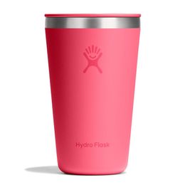 Hydro Flask Thermobecher &raquo;16 OZ All Around Tumbler Press-In Lid, 473 ml&laquo; Kompatibel mit Trinkhalmdeckel und verschlie&szlig;baren Eindr&uuml;ckdeckel Edelstahl &Oslash; 8,7cm x 