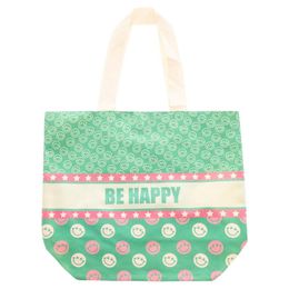 Zwillingsherz Damen Tragetasche Stofftasche mit Henkel, bunter Mustermix gr&uuml;n B/H/T: 38cm x 45cm x 17cm