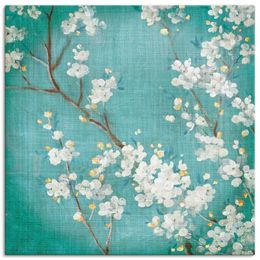 Artland Leinwandbild &raquo;Wei&szlig;e Kirschbl&uuml;ten II&laquo; Blumen 1 Stk. tlg. auf Holzrahmen gespannt gr&uuml;n Leinwand B/H/T: 70cm x 70cm, Leinwandbild Blumen quadratisch, 1 