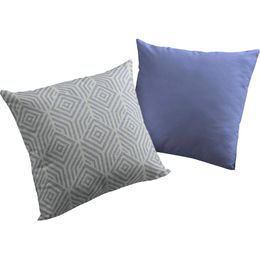 Adam Dekokissen &raquo;Easy Diamond&laquo; Rei&szlig;verschluss, gemustert, Wendekissenh&uuml;lle ohne F&uuml;llung, 1 St&uuml;ck blau Baumwolle B/L: 50cm x 50cm, 1 Stk.