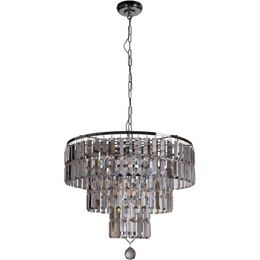 Searchlight H&auml;ngeleuchte &raquo;Kristall-Leuchte Empire, 5-flammig&laquo; E14 1 Stk. Glamour&ouml;s silber 5, &Oslash; 50cm H: 45cm, 1 Stk.