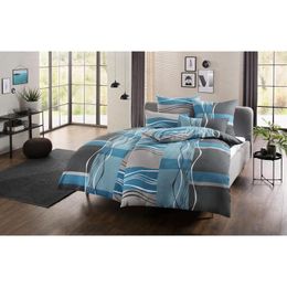 OTTO home Bettw&auml;sche &raquo;Kelian&laquo; 2 in verschiedenen Qualit&auml;ten, gemusterte Bettw&auml;sche blau Linon, Obermaterial: 100% Baumwolle B/L: 135cm x 200cm, 1 Stk.
